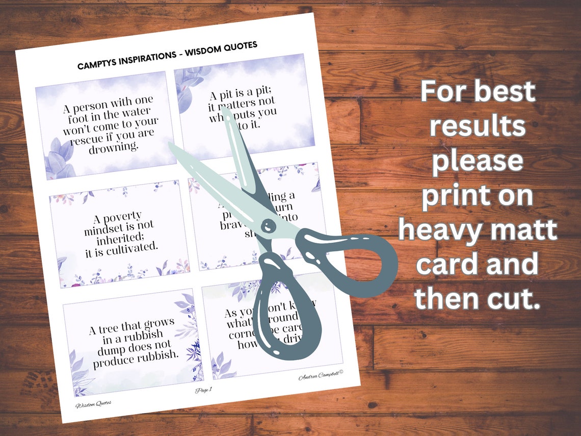 Inspirational Quote Cards, Printable Motivational Quotes Flash Cards ...