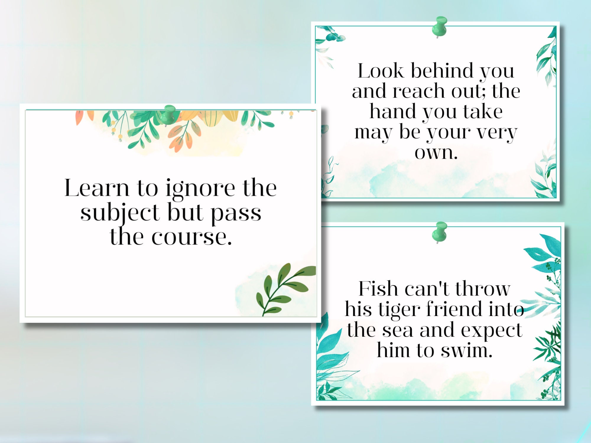 Inspirational Quote Cards, Printable ABSTRACT Quotes Flash Cards ...