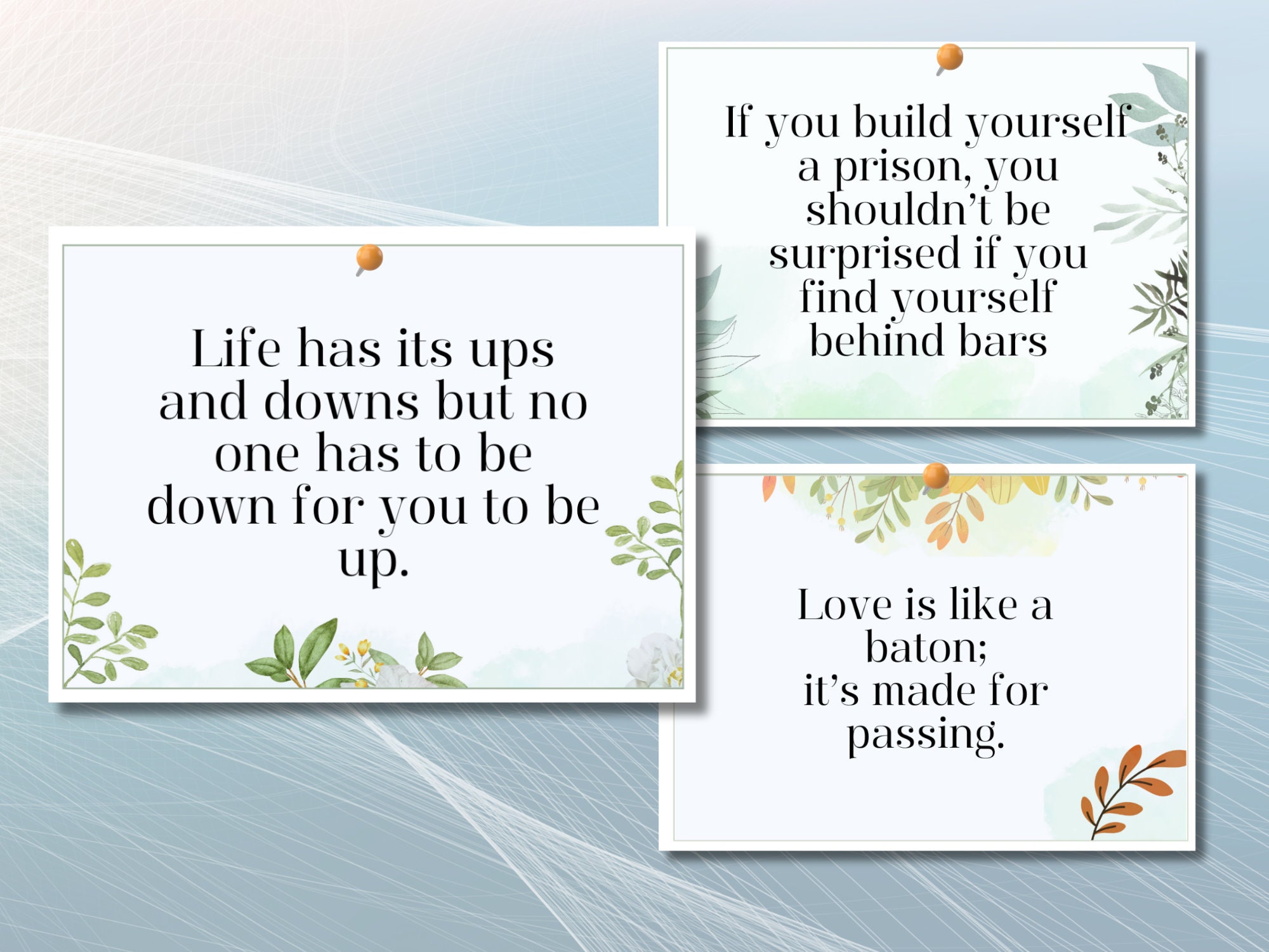 Inspirational Quote Cards, Printable Motivational Quotes Flash Cards ...