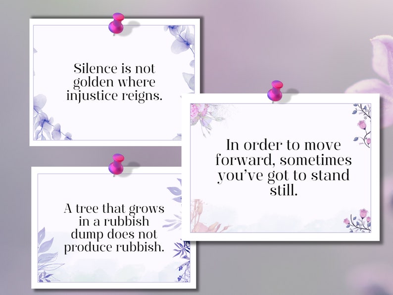 Inspirational Quote Cards, Printable Motivational Quotes Flash Cards ...