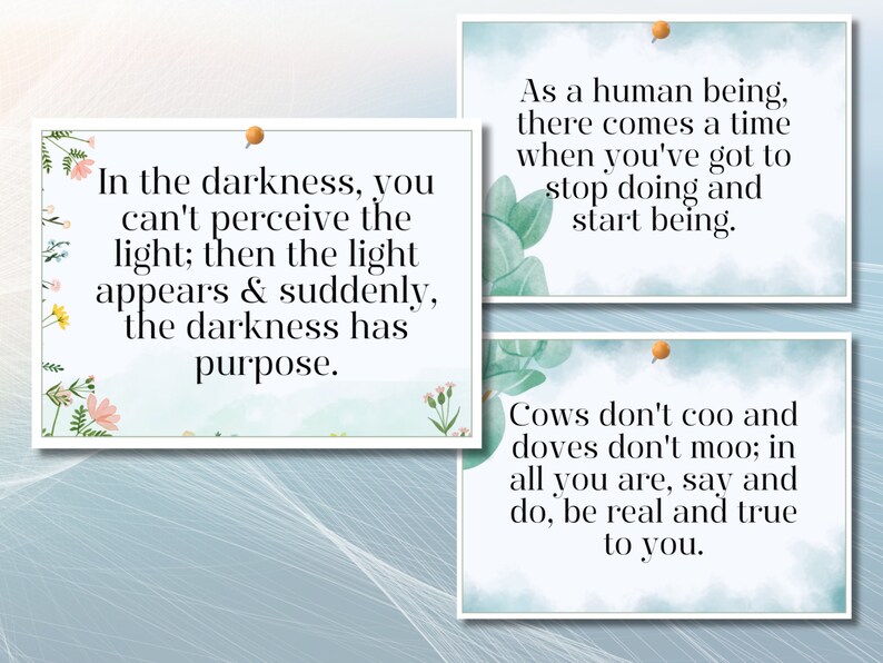 Inspirational Quote Cards, Printable Motivational Quotes Flash Cards ...