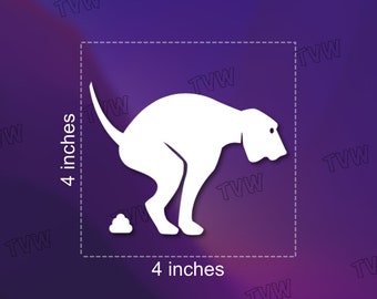 Dog Pooping Car Decal - Etsy