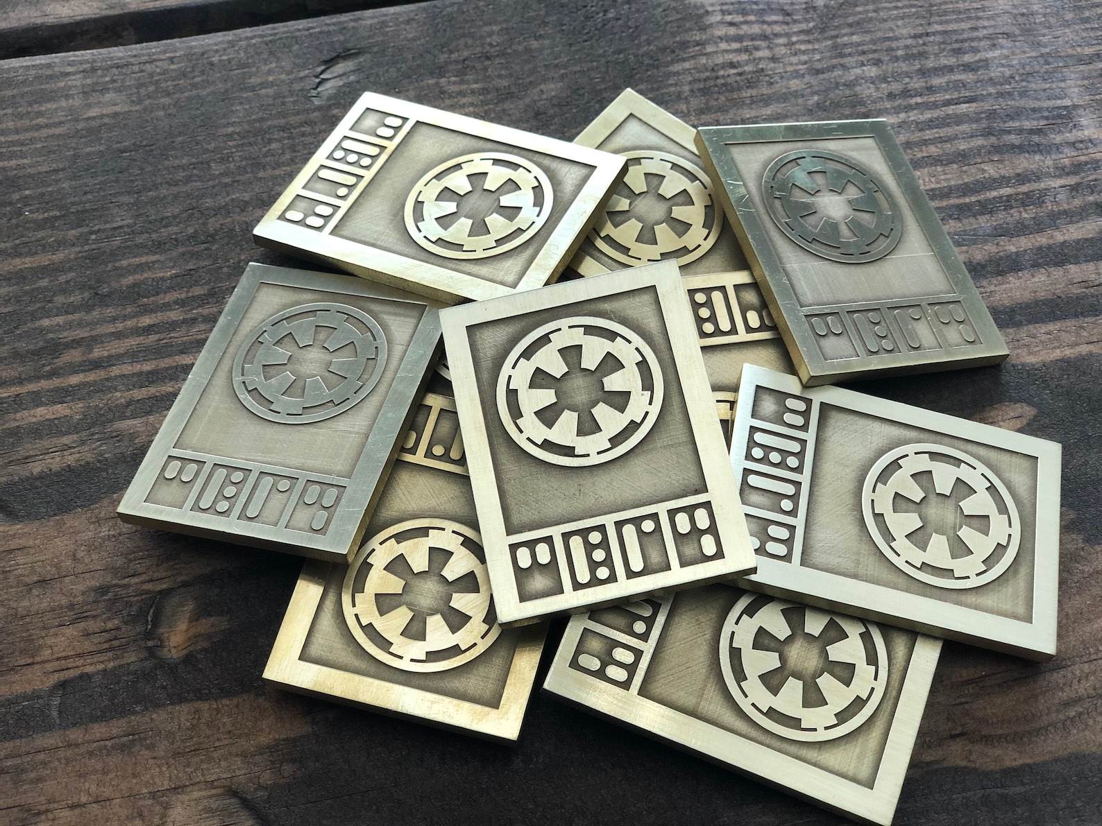 SOLID METAL Imperial Credits Bar Tokens Sabacc Stainless Steel Copper ...