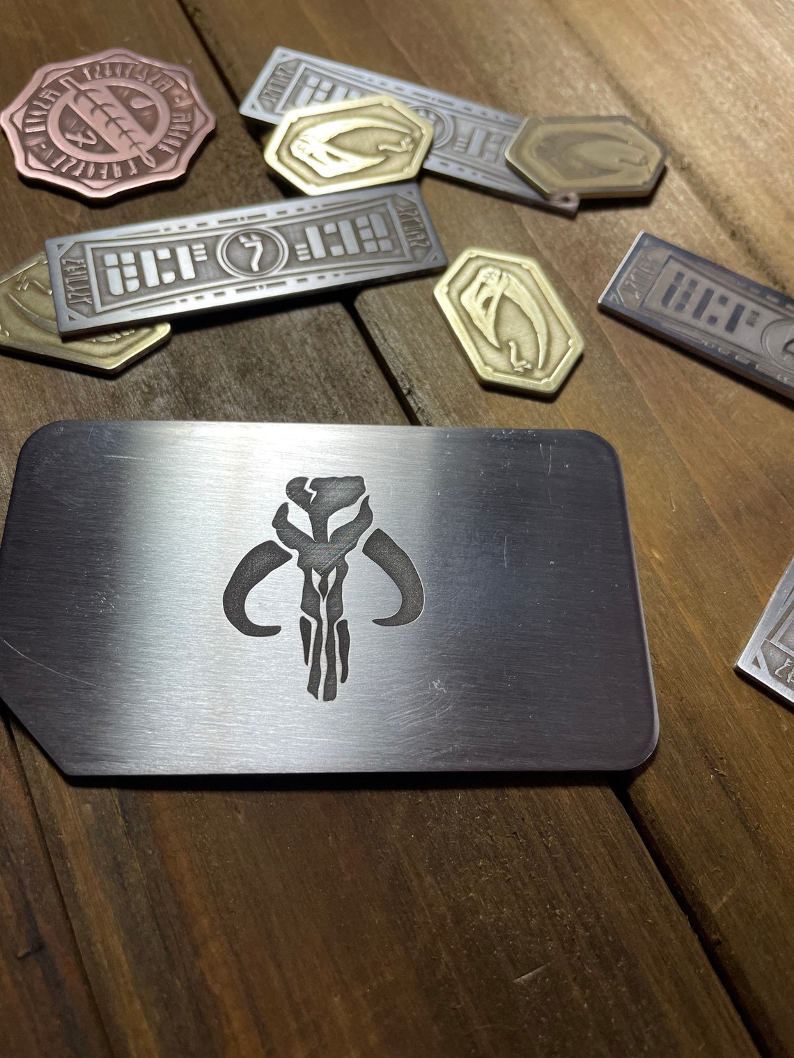 The Mandalorian Bounty Hunter ID Card Custom Solid Metal | Etsy