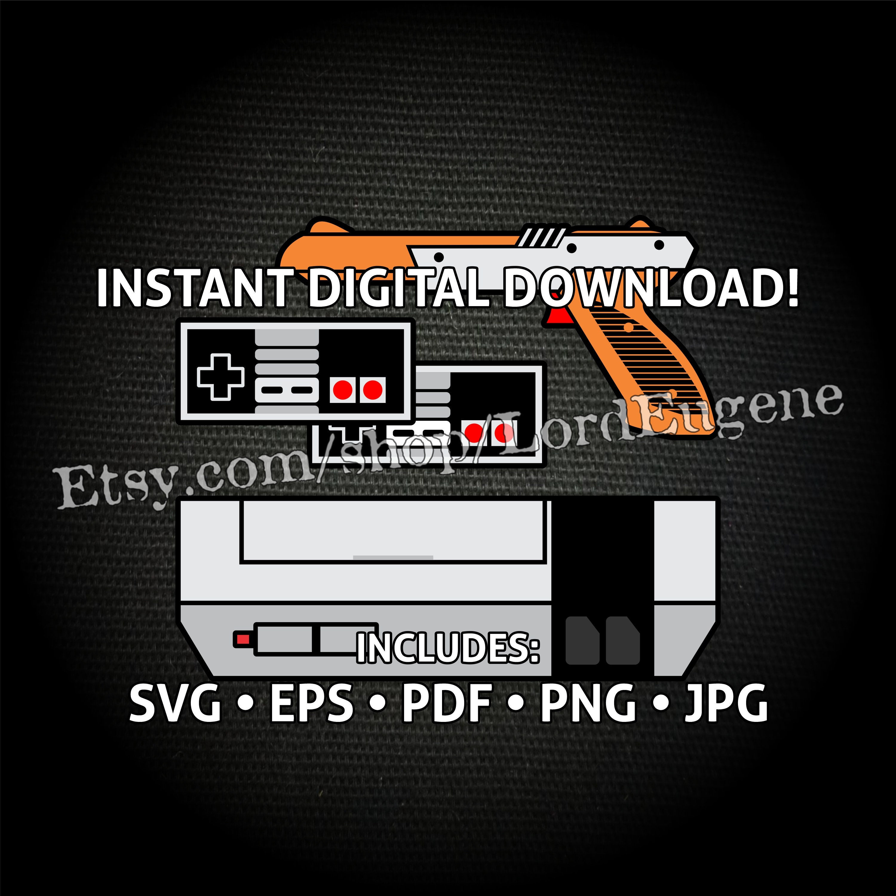 Classic 8-Bit Nintendo NES Console Digital Clipart svg png eps | Etsy