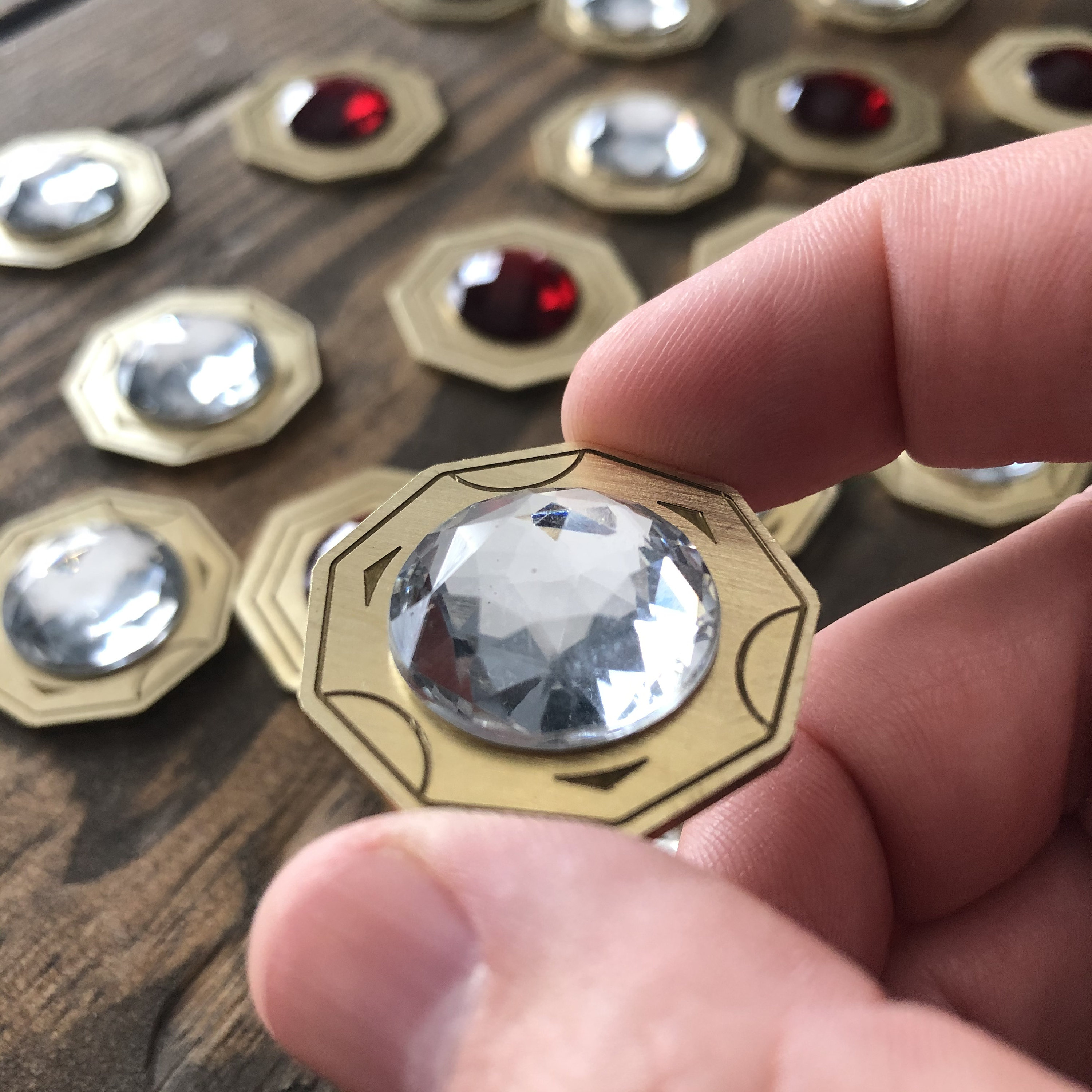 SOLID METAL Sabacc Crystalline Red Octagonal Chip Coins | Etsy