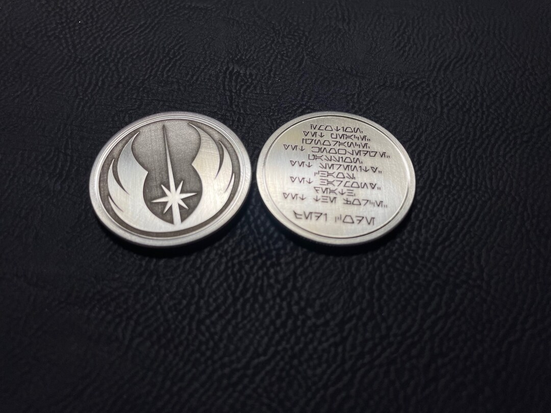 Jedi Order Emblem & Code Challenge Coin Real Stainless Steel Metal Prop ...