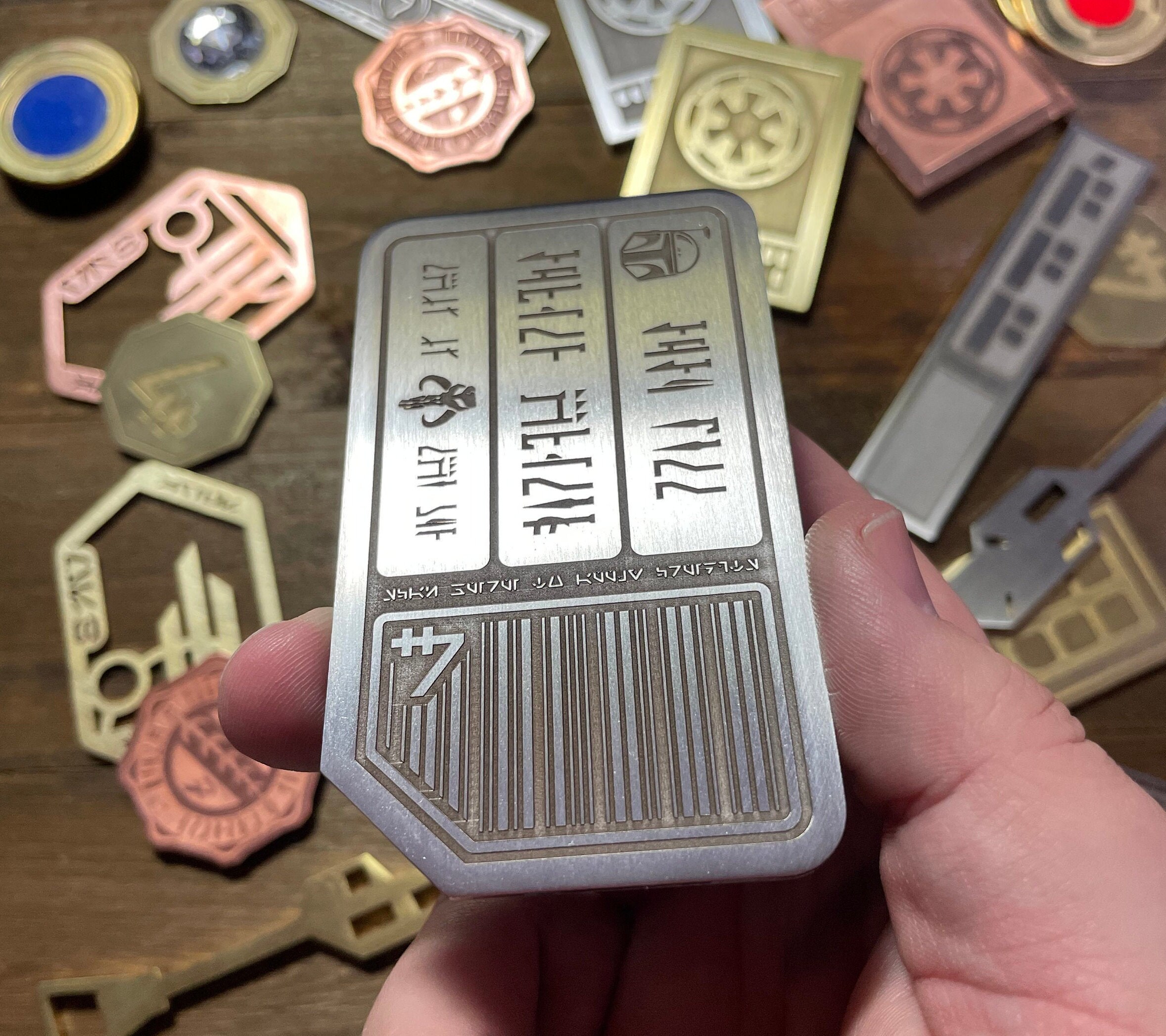 The Mandalorian Bounty Hunter ID Card Custom Solid Metal | Etsy