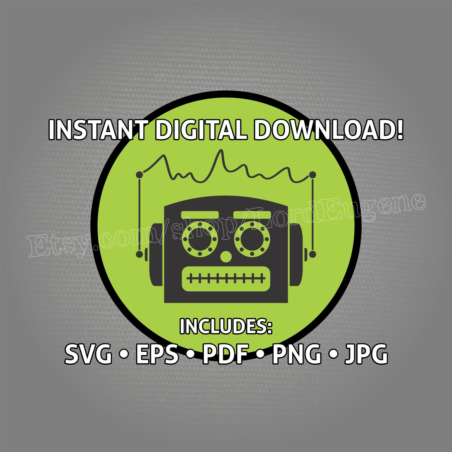 Retro Sci-fi Robot Graphic Digital Clipart SVG PNG EPS and - Etsy