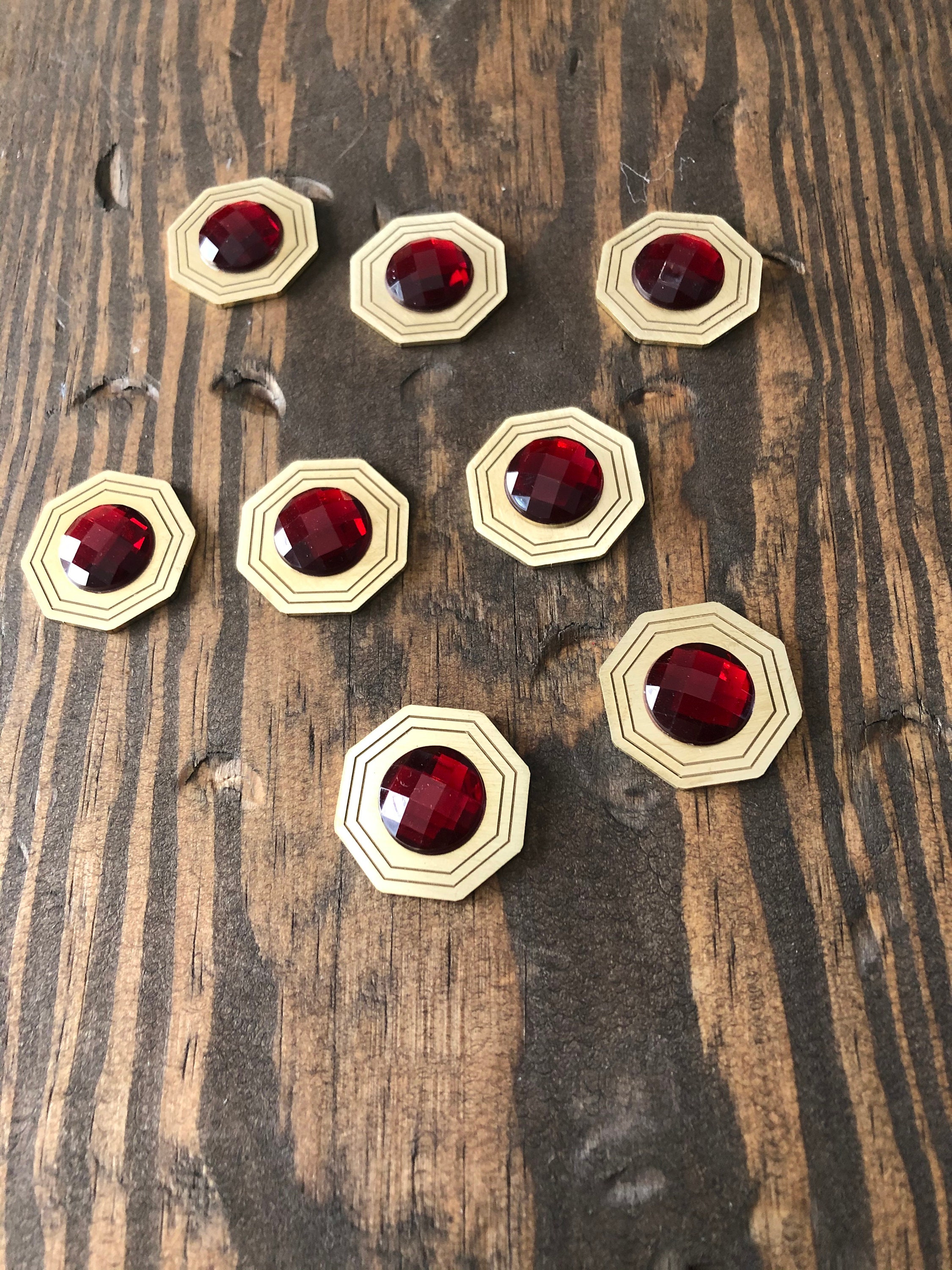 SOLID METAL Sabacc Crystalline Red Octagonal Chip Coins | Etsy
