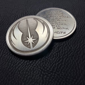 Jedi Order Emblem & Code Challenge Coin Real Stainless Steel Metal Prop ...