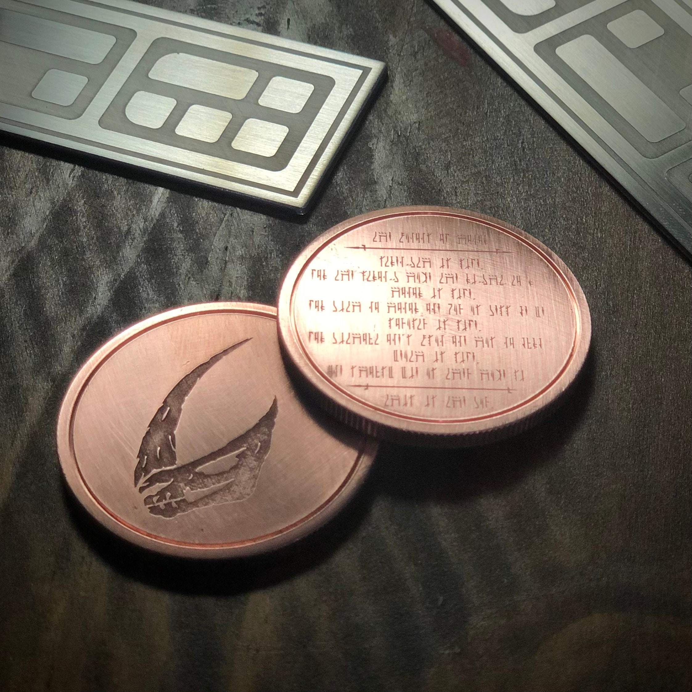 Mandalorian Code of Honor Mudhorn Skull Challenge Coin Real | Etsy UK