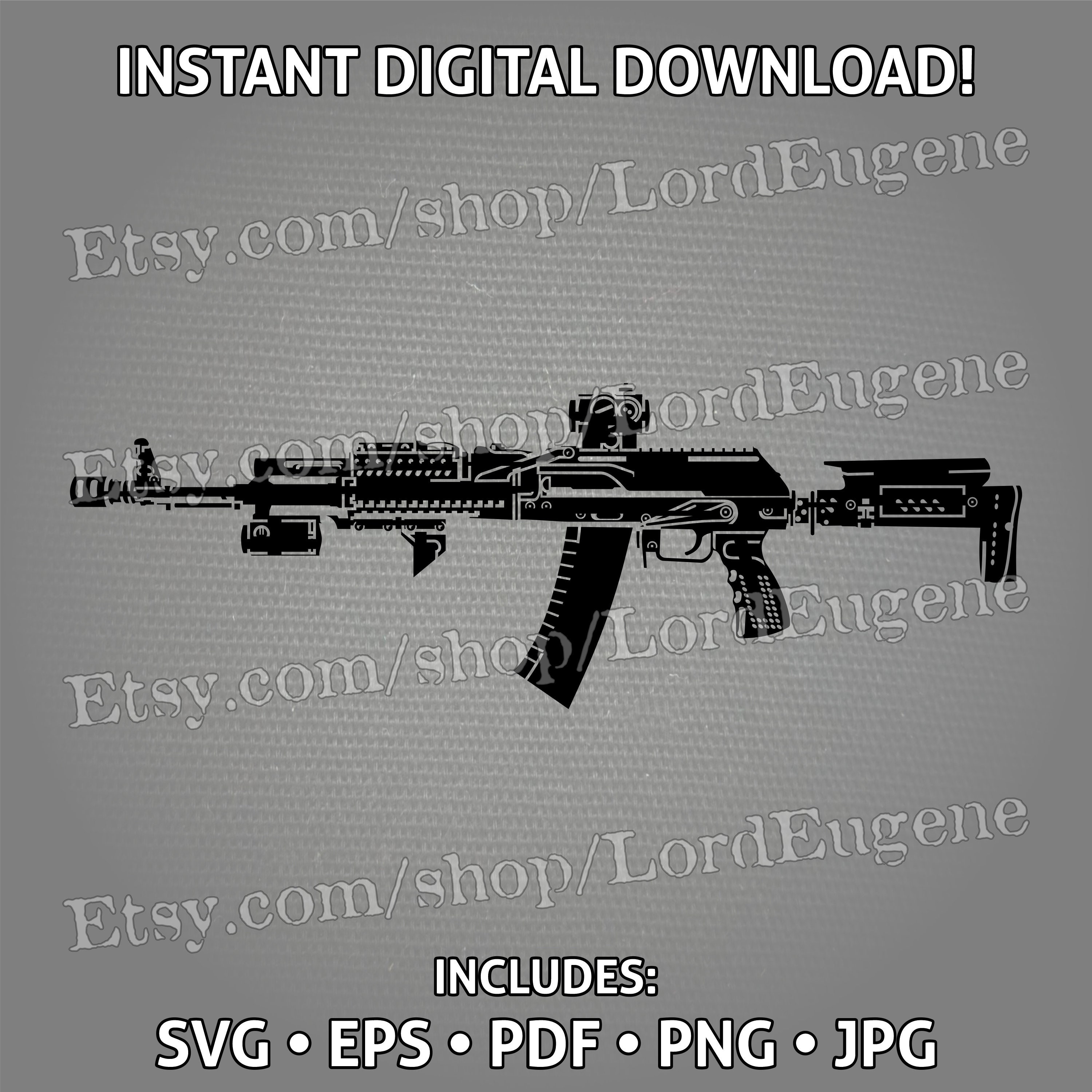 Ar 15 Ak 47 Rifle de Asalto Vector Digital Clipart SVG PNG EPS - Etsy ...