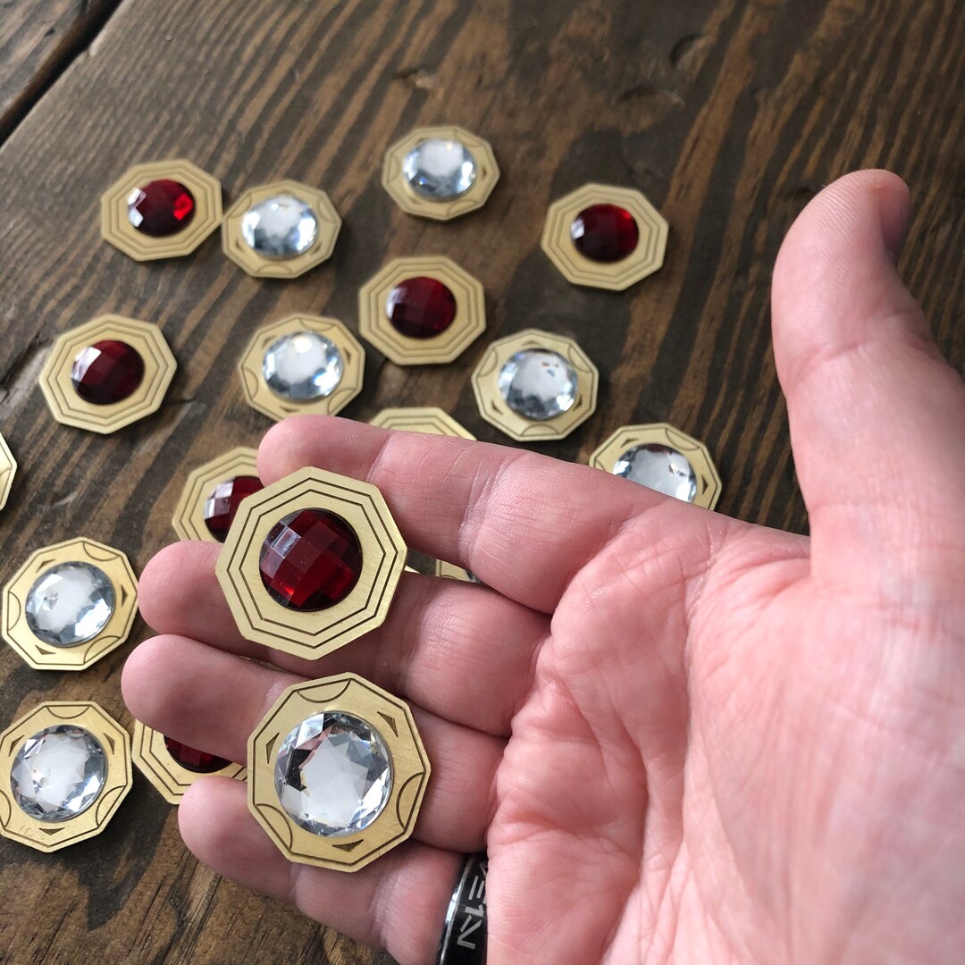 SOLID METAL Sabacc Crystalline Red Octagonal Chip Coins Premium Prop ...