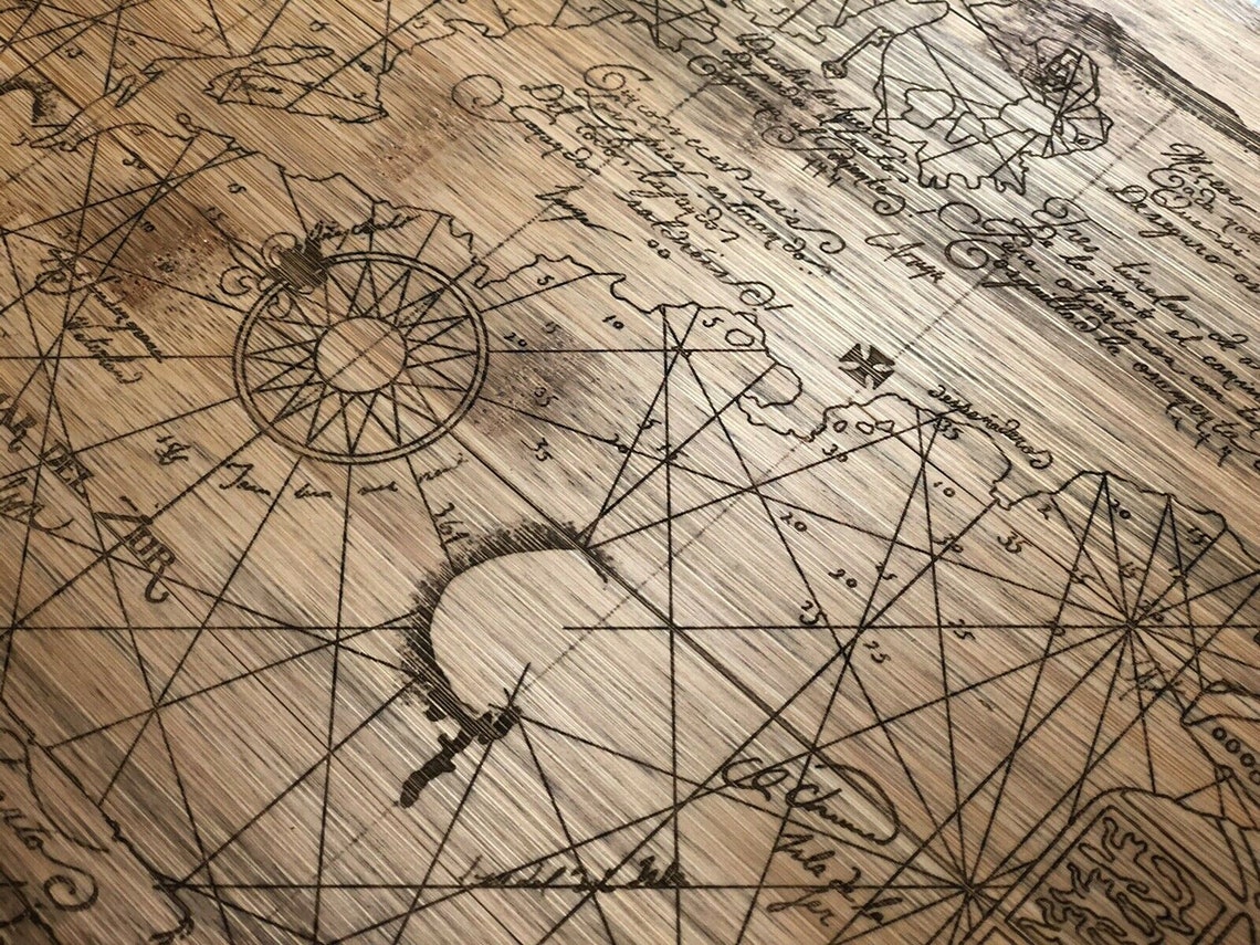 The Goonies Laser Engraved One Eyed Willie’s Treasure Map Pirate ...