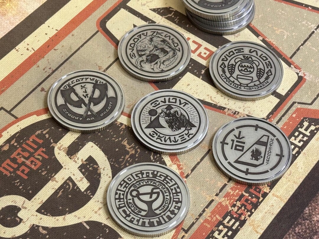 Oga’s Cantina Coaster Challenge Coin Set Solid Stainless Steel Metal ...