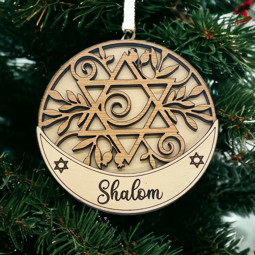 Rustic Hanukkah Ornament Wood Hanukkah Hanging Ornament Shalom Ornament - Etsy