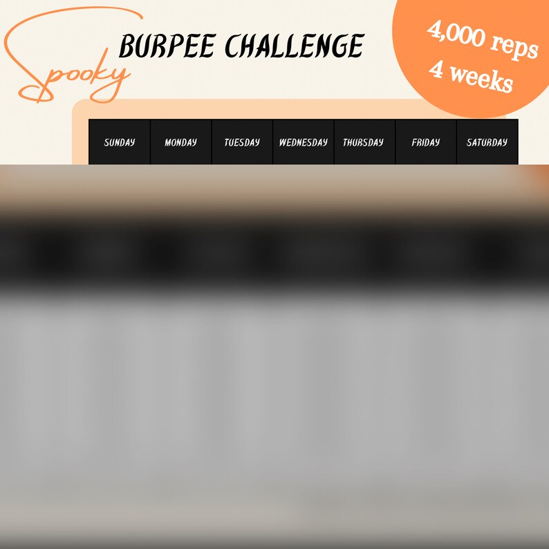 Spooky Halloween Burpee Workout Challenge - Etsy