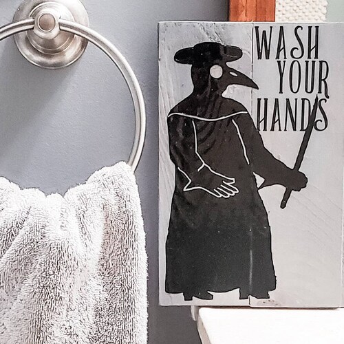Plague Doctor Wash Your Hands Sign Spooky Home Decor Rustic - Etsy