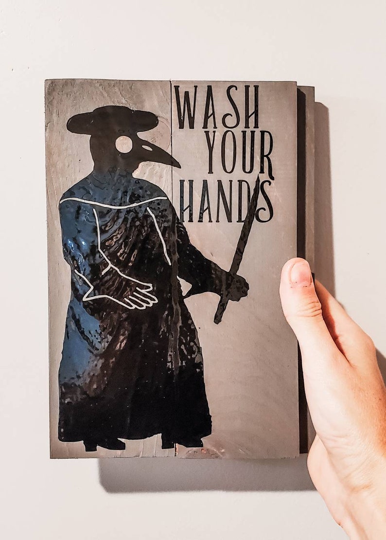 Plague Doctor Wash Your Hands Sign Spooky Home Decor Rustic - Etsy
