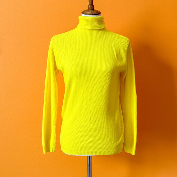 1960s Vintage Yellow Turtleneck Sweater || S / M || f… - Gem