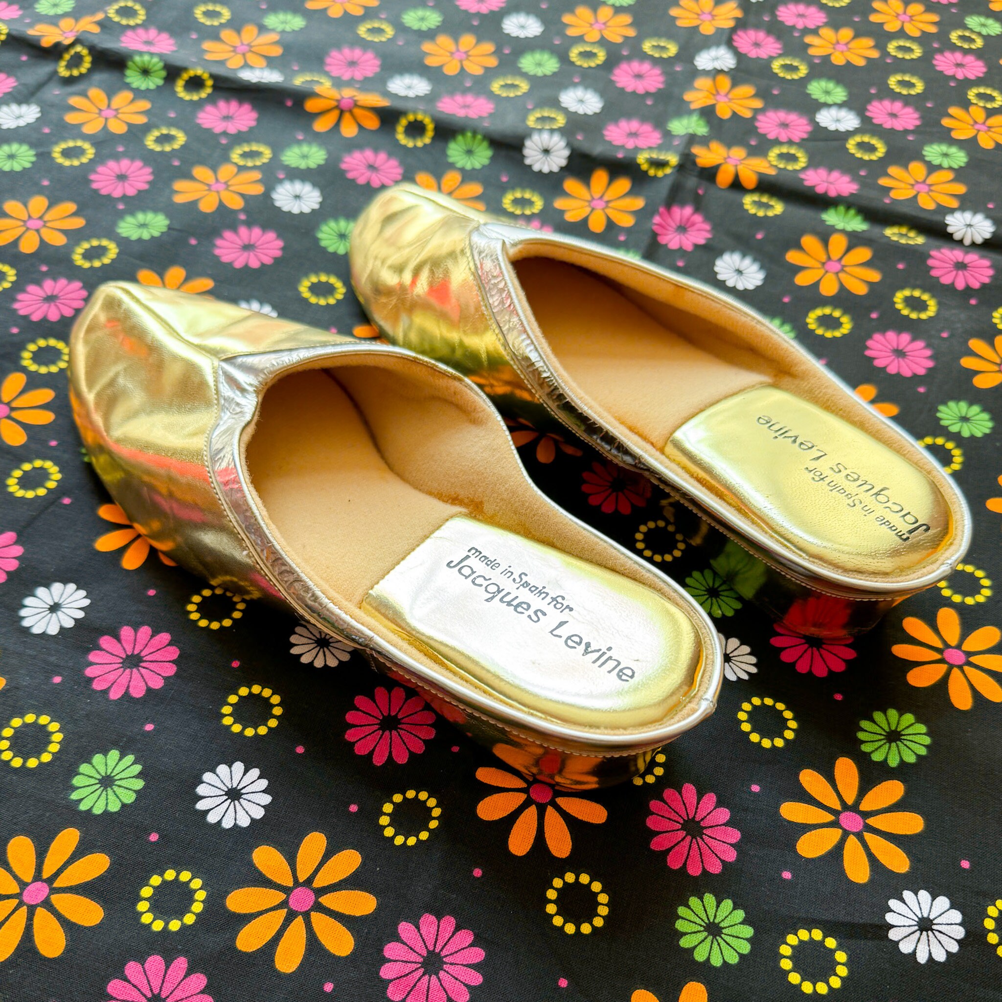 1960s Vintage Gold Slippers by Jacques Levine || Women's 7.5 || Unworn ...