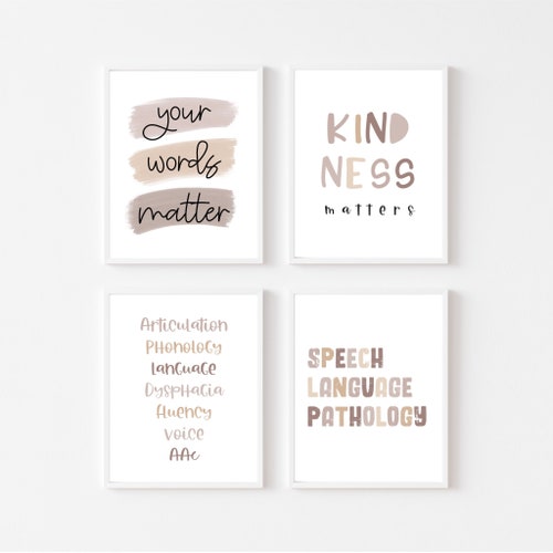 4 Printable BOHO Speech Posters Therapy Room Decor Speech - Etsy