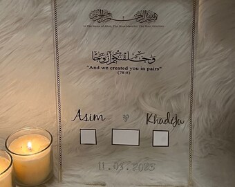Personalised Nikah Acrylic Board, Fingerprint Contract, Wedding Fun ...