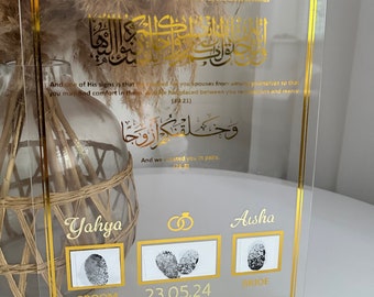 Personalised Nikah Acrylic Board, Fingerprint Contract, Wedding Fun ...