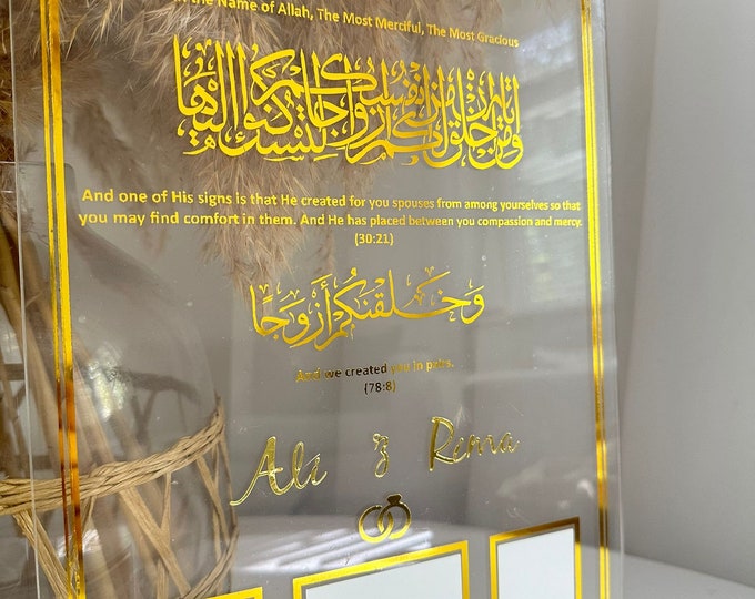 Personalised Nikah Acrylic Board, Fingerprint Contract, Wedding Fun ...
