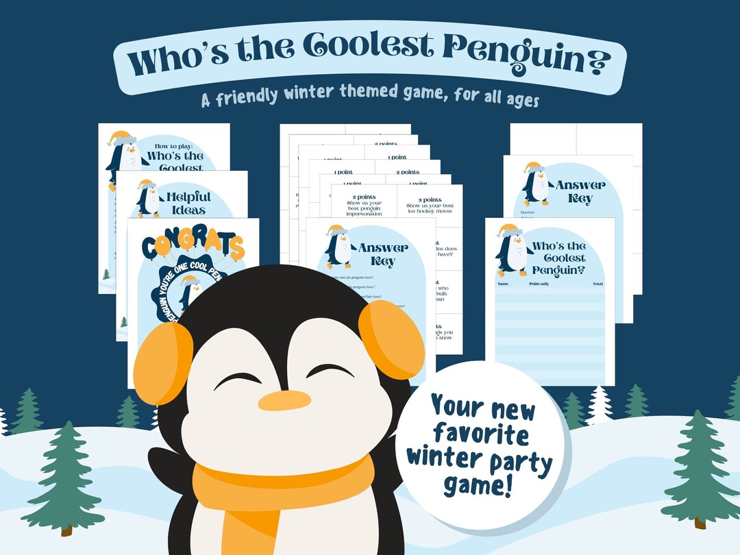 Coolest Penguin Winter Party Game: Fun for All Ages (PDF) - Etsy