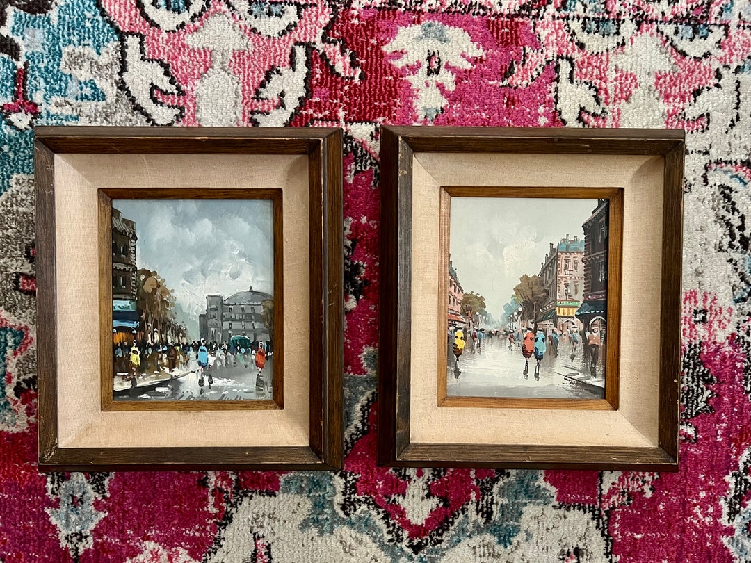Pair of Original Antonio Devity Oil Painting Paris Streetscapes, Two ...