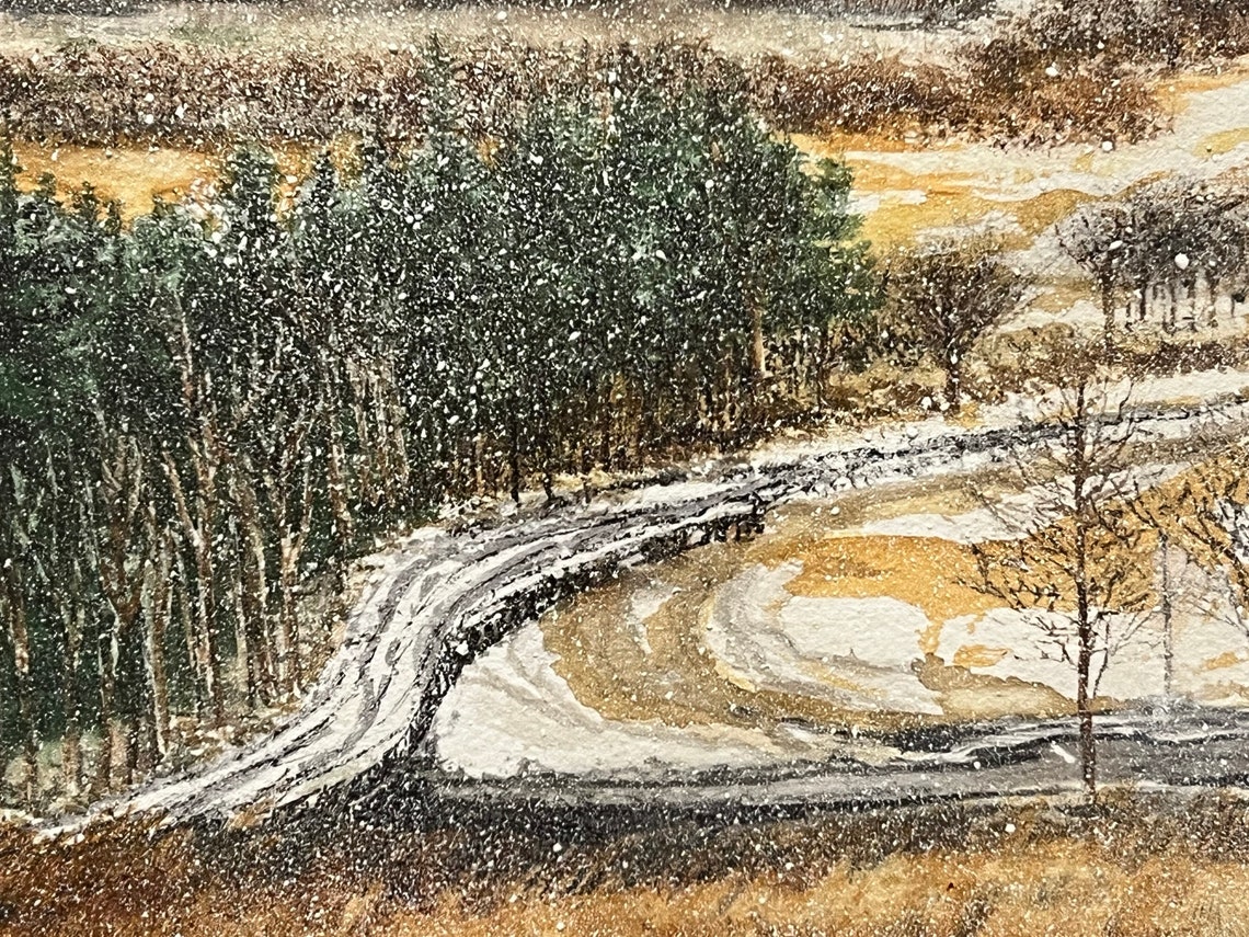 Original Vintage Watercolor Painting of Mt. Greylock in the Snow ...