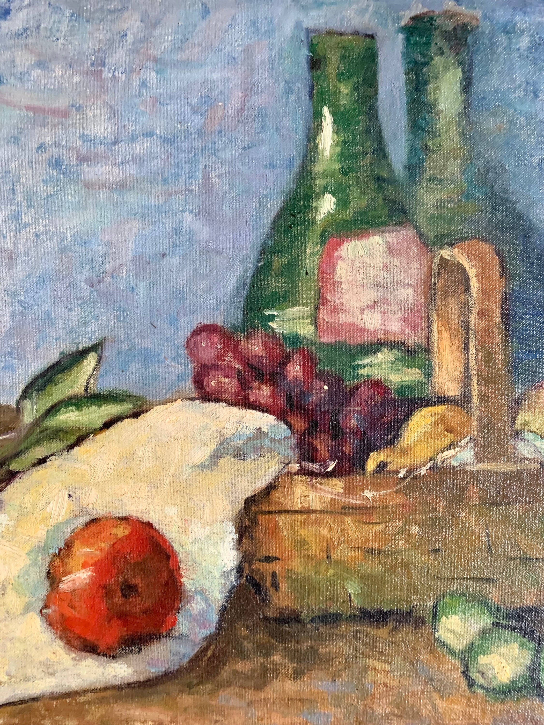 Vintage 1970s Still Life Oil Painting, Fruit and Wine, Signed - Etsy