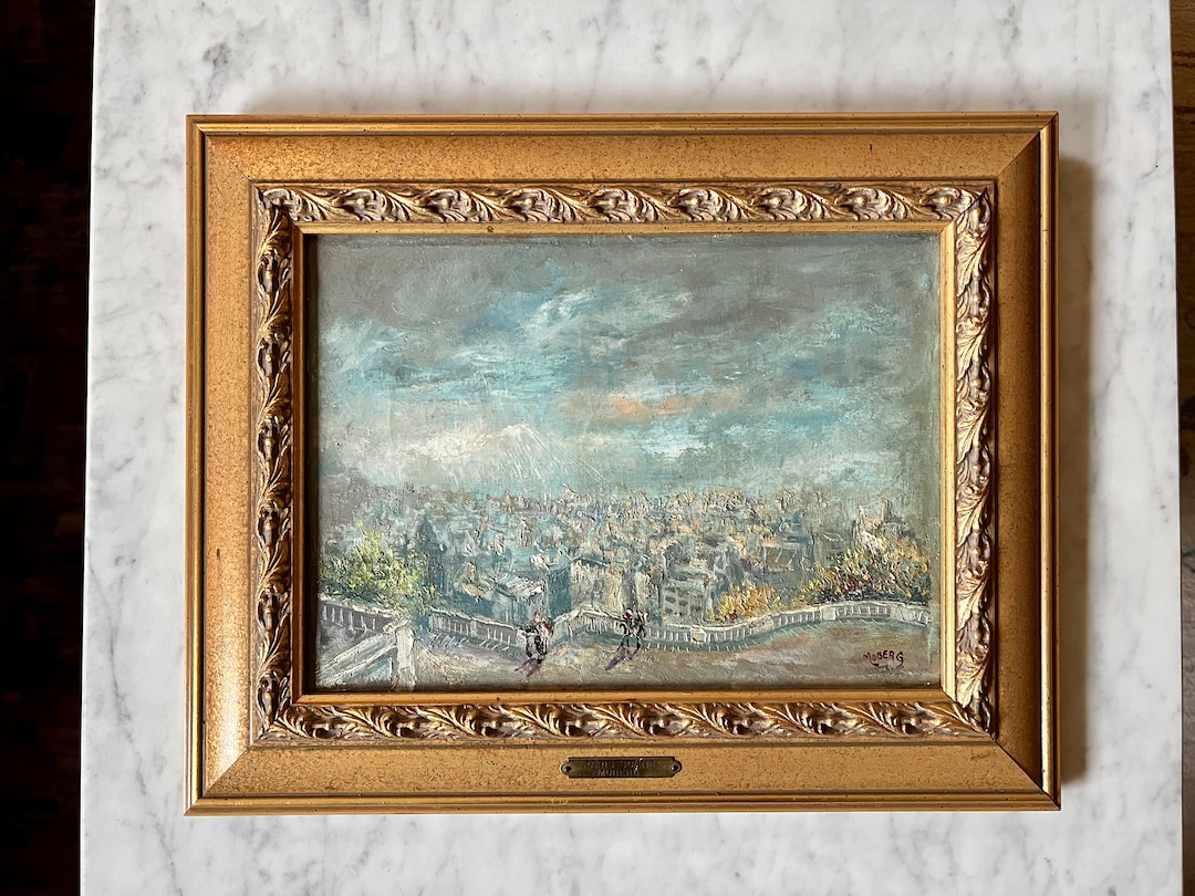 Pierre Moberg Original Vintage Oil Painting of Paris, Streetscape View ...
