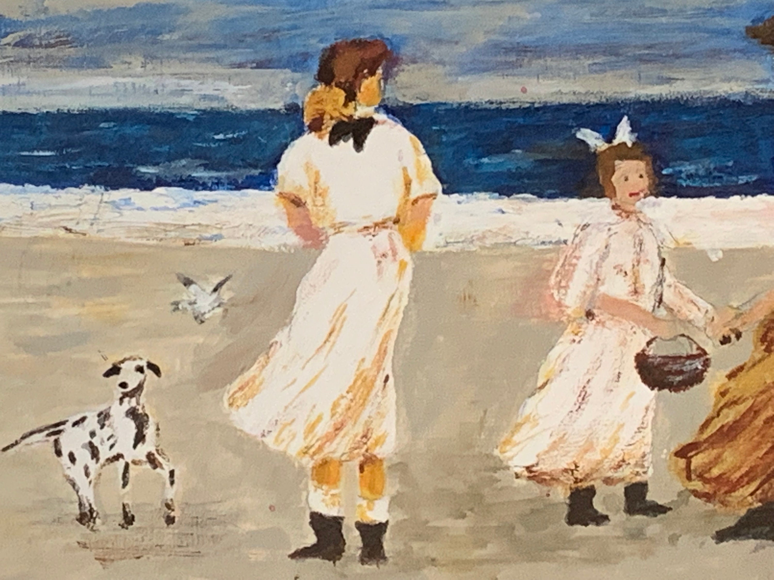 Original Oil Painting of Windy Day at the Beach Painting of - Etsy