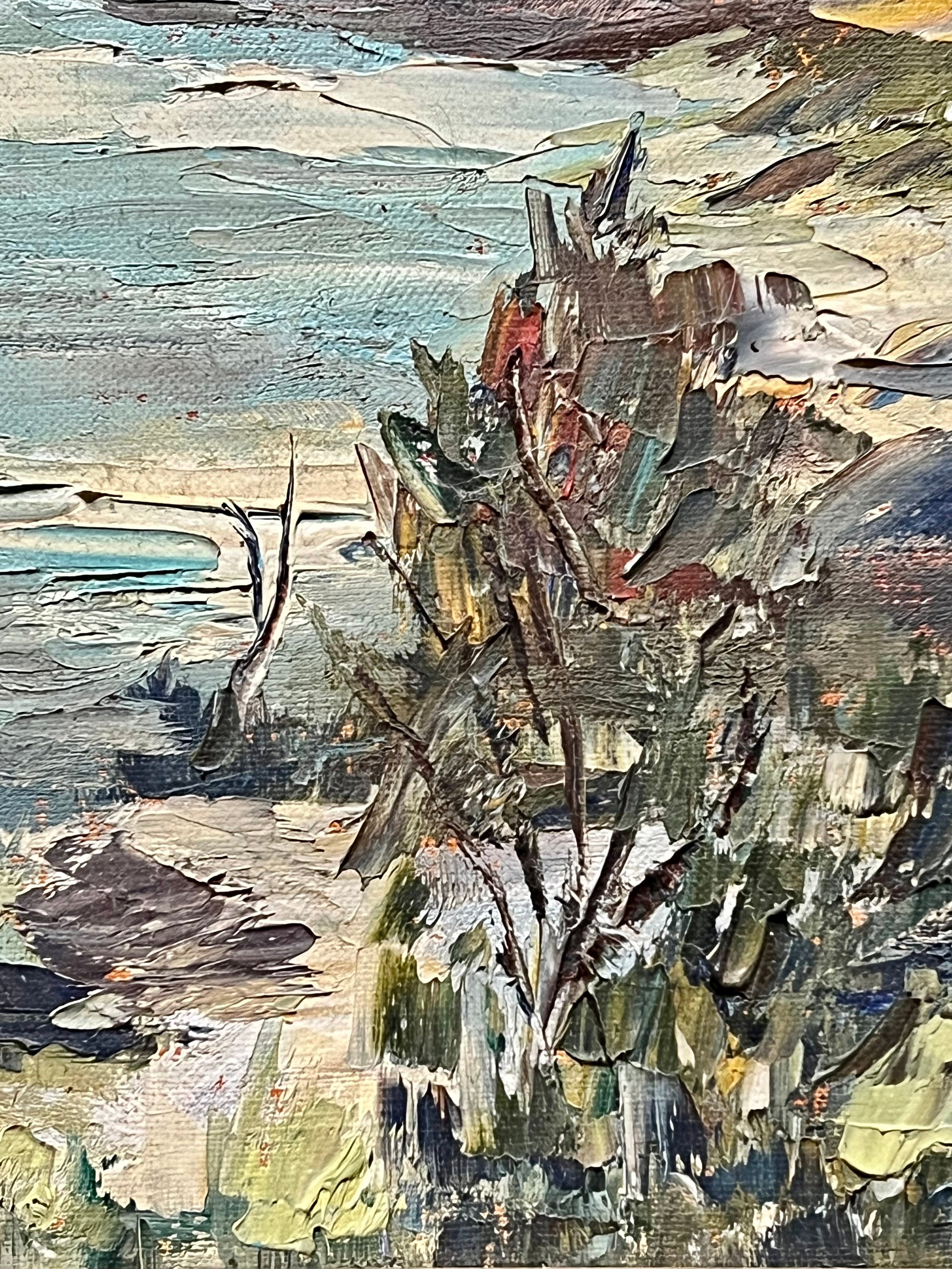 Vintage Impressionist Landscape Oil Painting, Doris Jenney, Framed ...