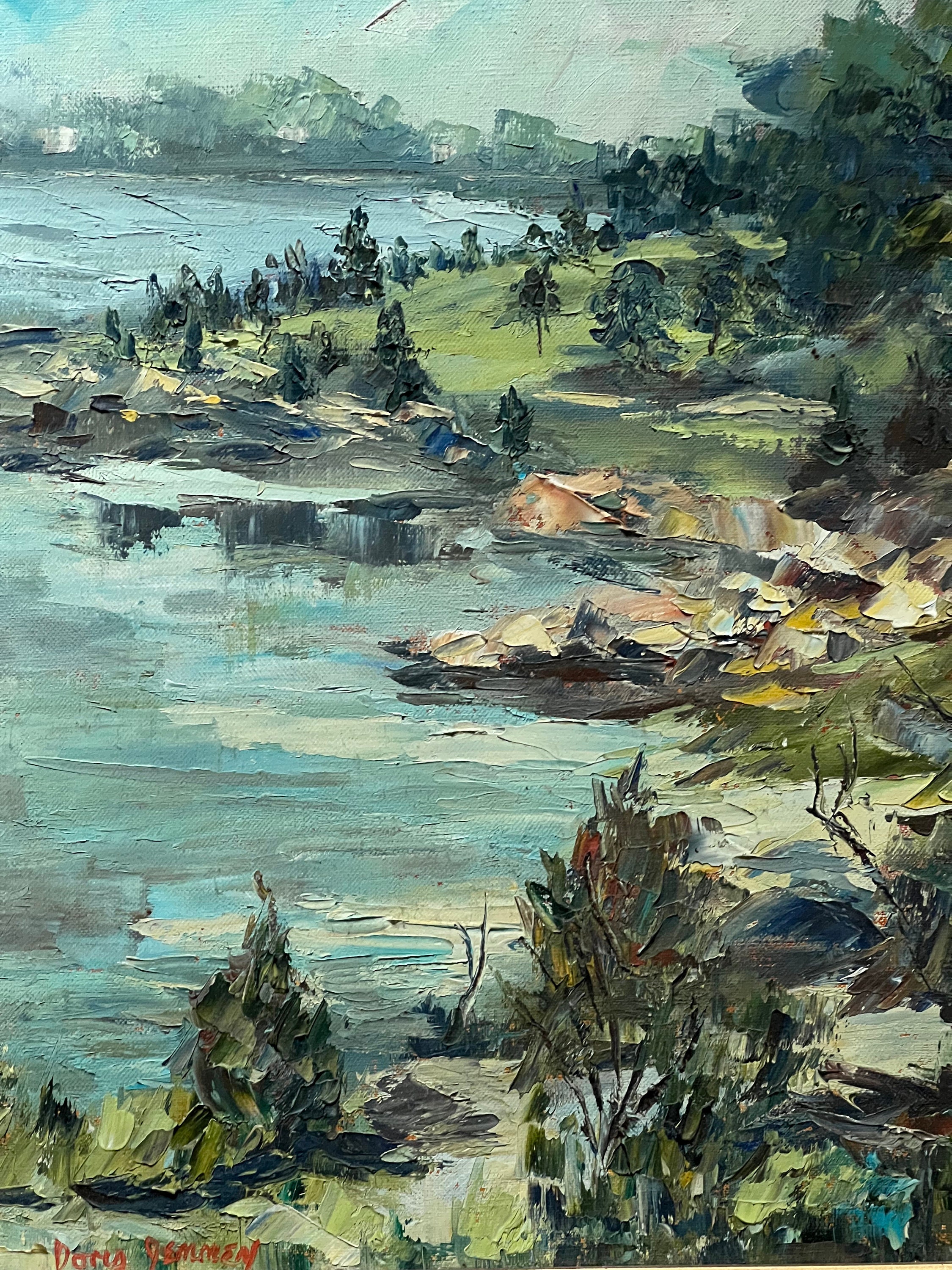 Vintage Impressionist Landscape Oil Painting, Doris Jenney, Framed ...