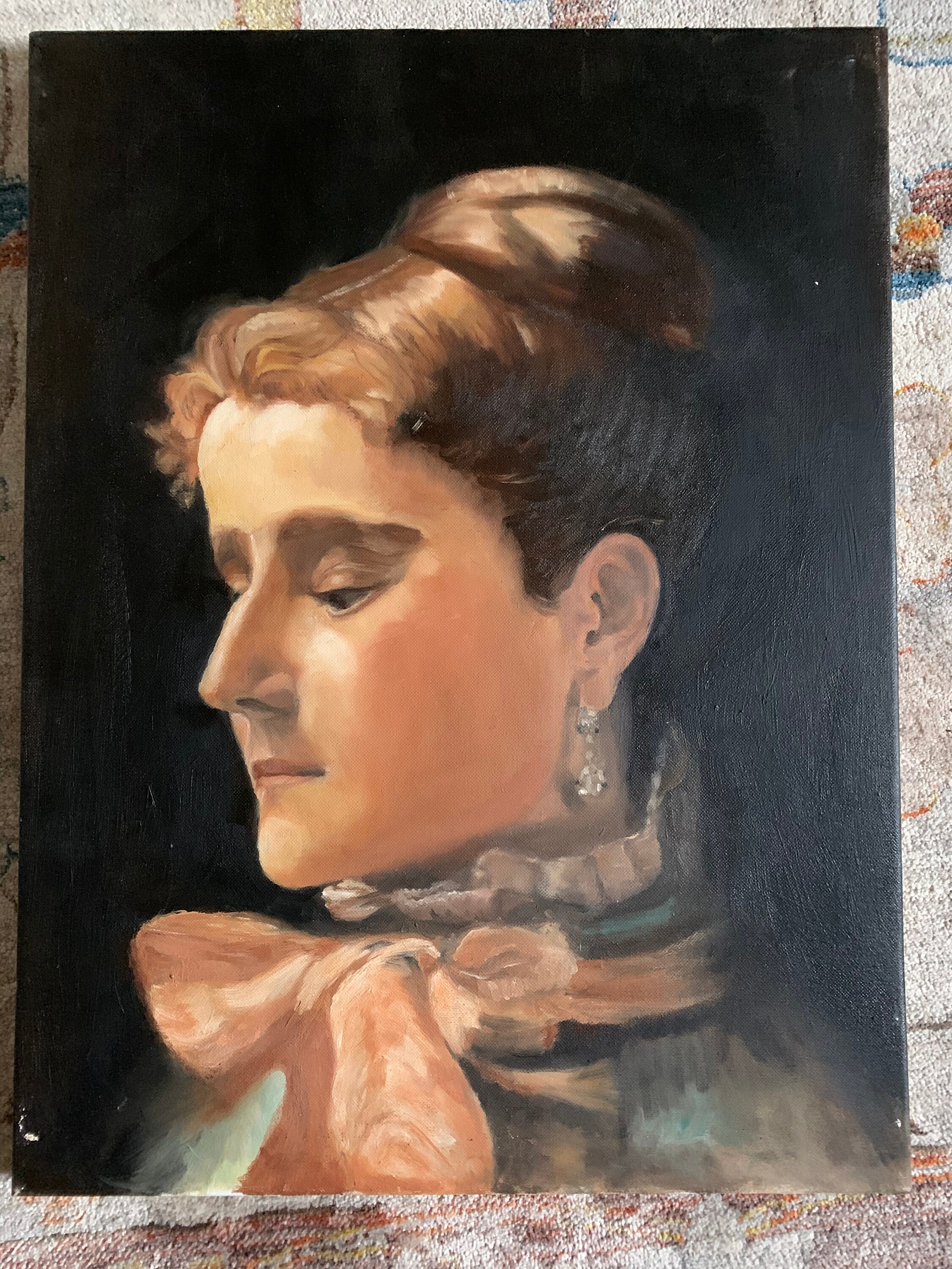 Ölgemälde Portrait einer Frau mit Ohrring | Etsy