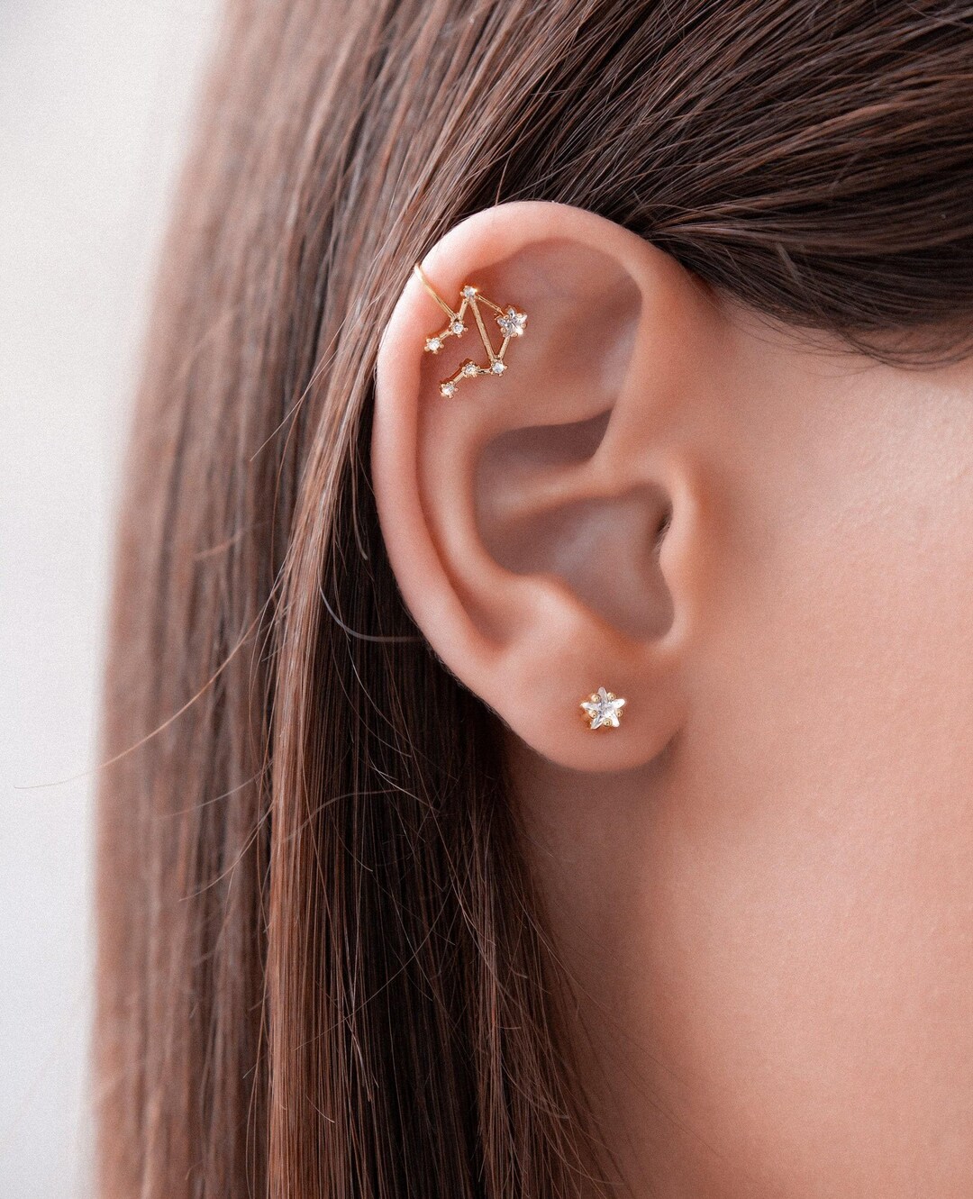 Libra Constellation Ear Cuff Earring With Crystals, Celestial Jewelry ...