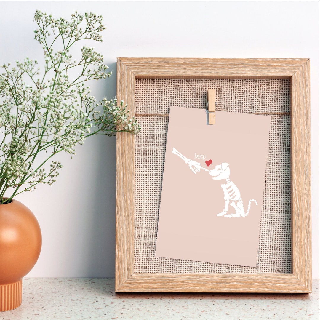 Boop, Skeleton Dog Printable, Dog Lover Gift, Dog Lover Decor, Instant ...