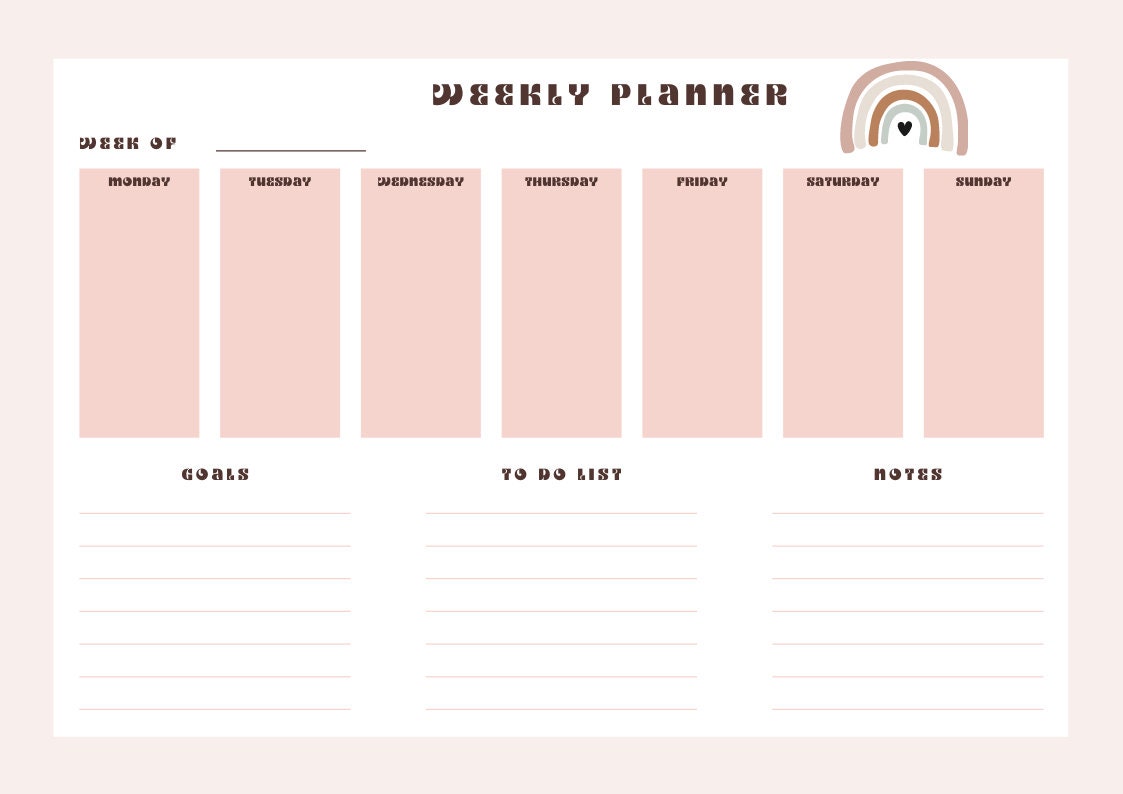 Digital / druckbare Wochenplaner | Etsy