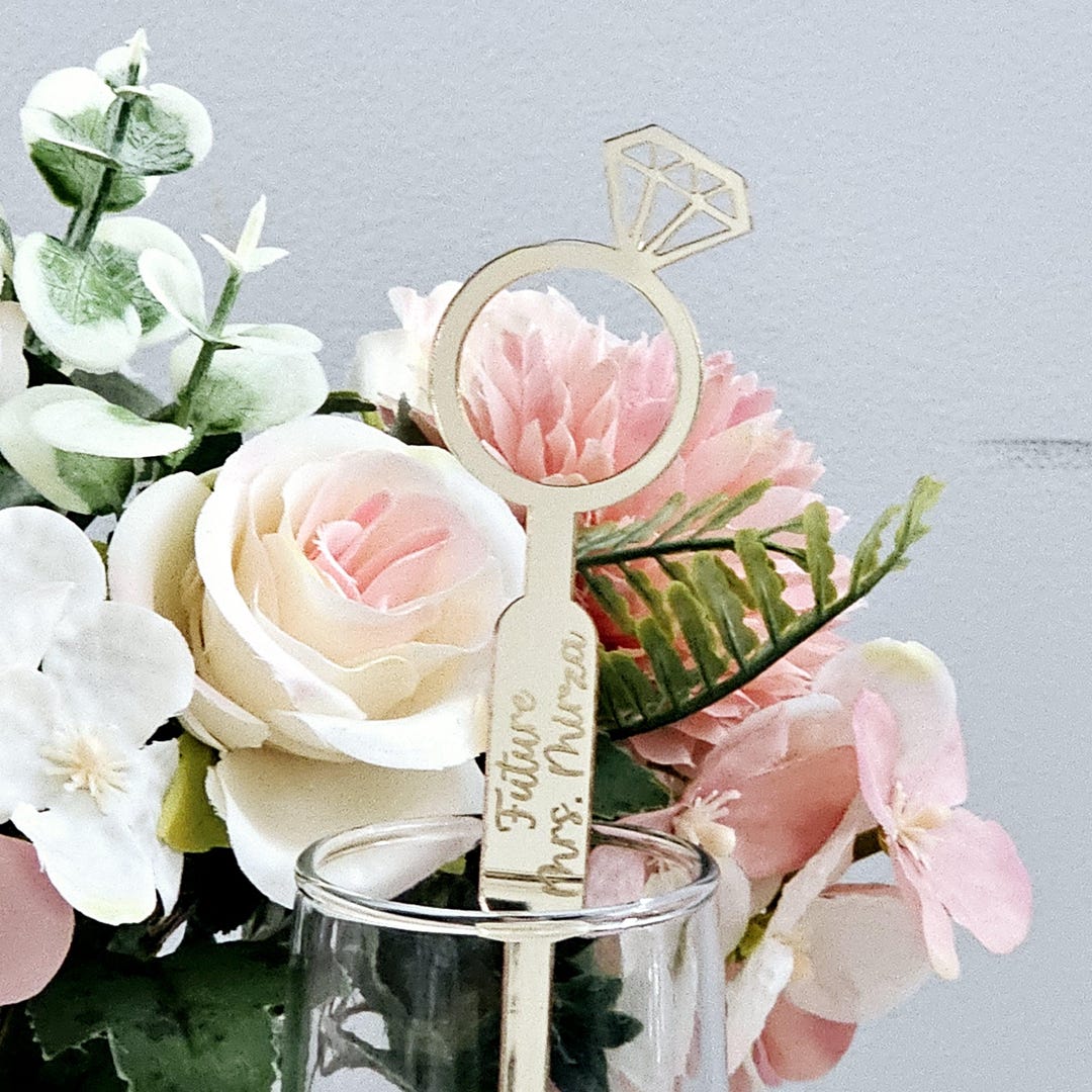 Ring Stirrers | Engagement | Bridal Shower Stirrers | Signature Drink ...