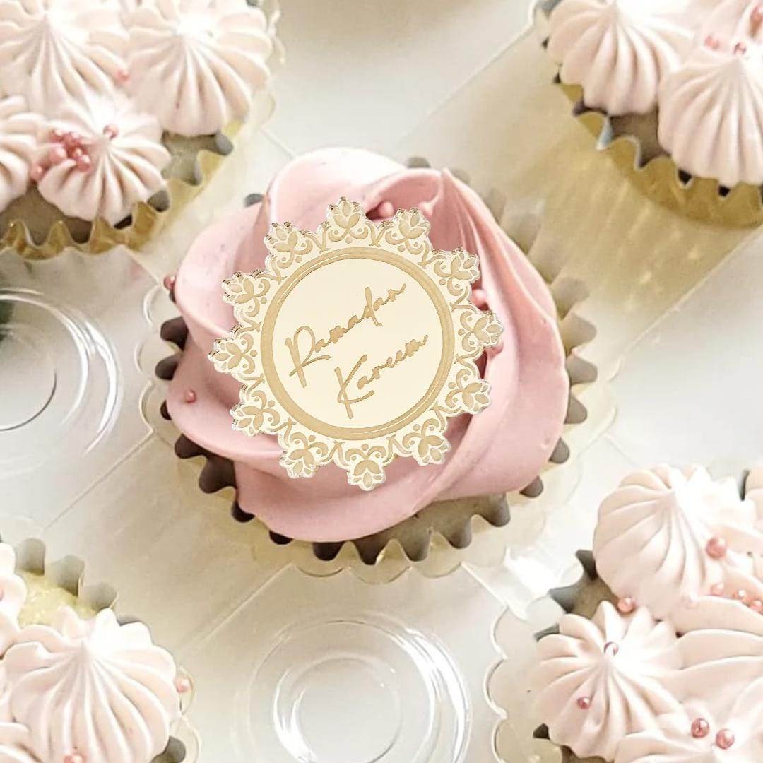 Ramadan Acrylic Cupcake Toppers, Mirror Disc, Acrylic , Mini Acrylic ...