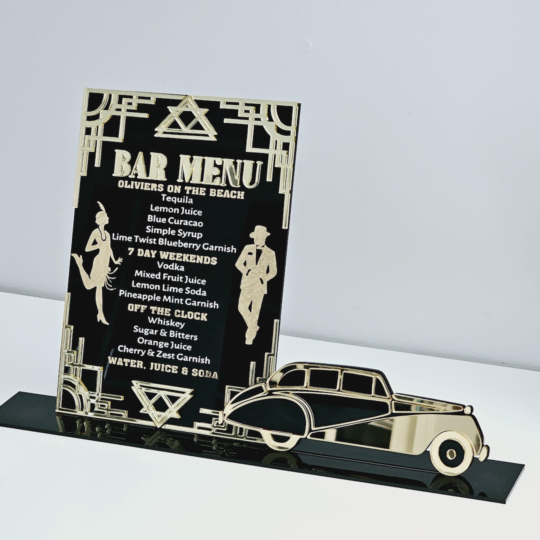 Gatsby Bar Sign | Great Gatsby | 20's Bar Signage | Signature Drinks ...