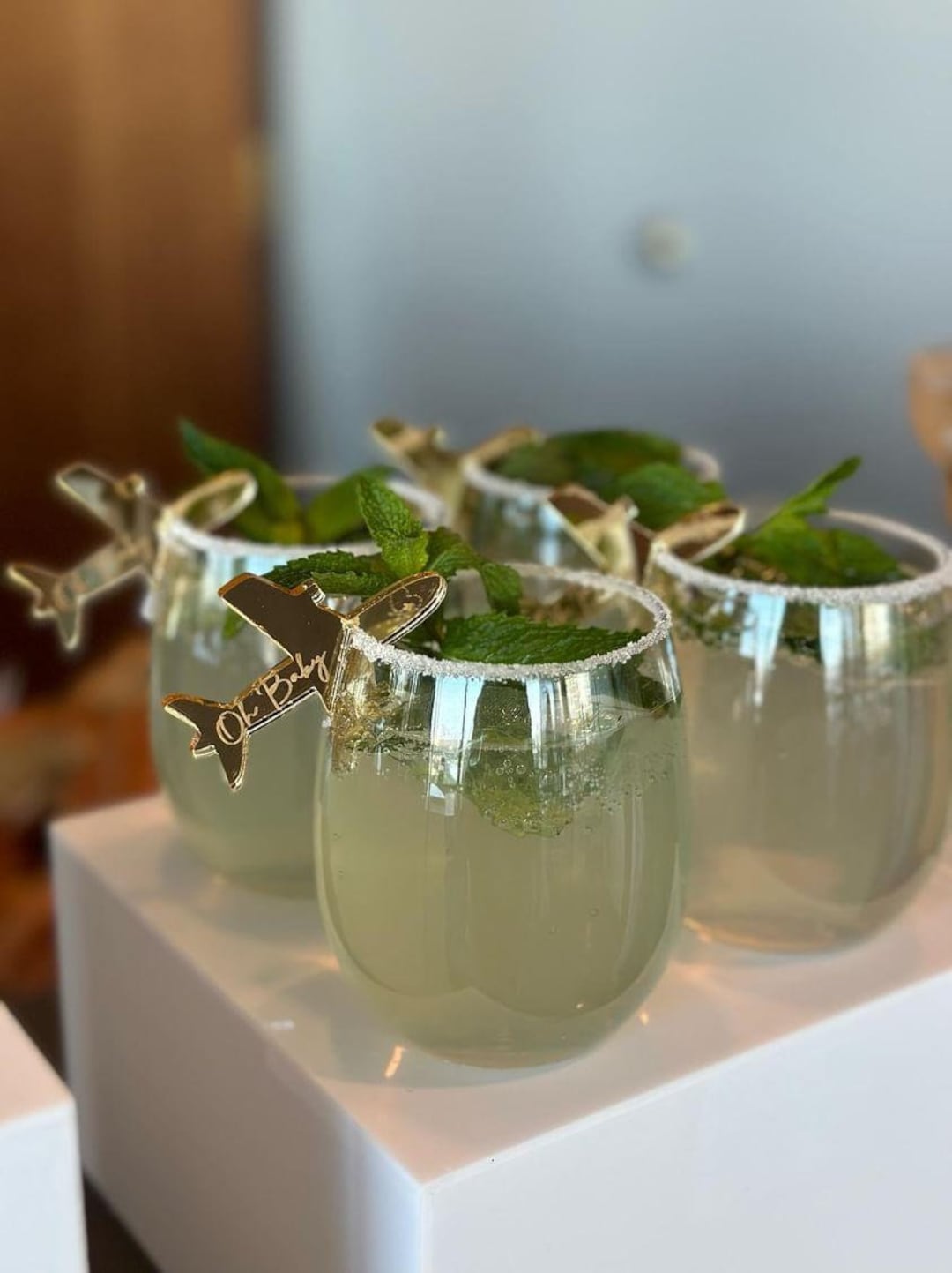 Personalized Airplane Drink Charm: Travel Theme Party Decor - Etsy