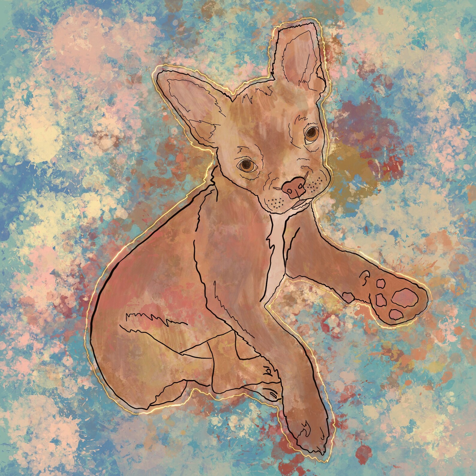 Cosmic Dog - Custom Printable Pet Portrait | Digital Watercolor ...