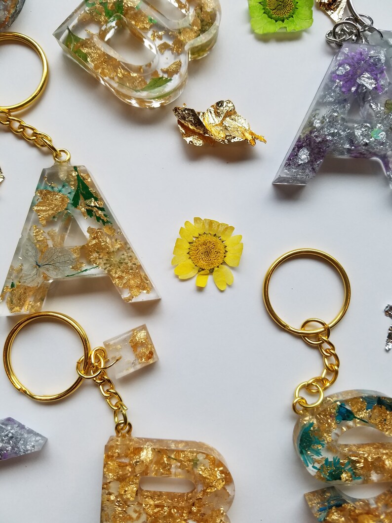 Custom Handmade Resin Letter Keychains - Etsy