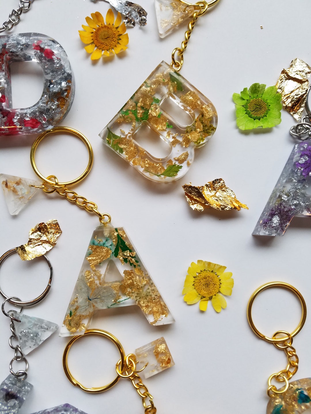 Custom Handmade Resin Letter Keychains - Etsy