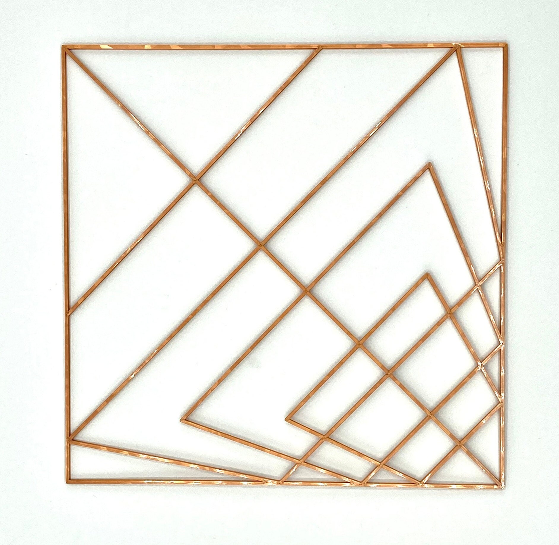 Square Art Deco Inspired Template - 3D Printed Design - Copper or Black ...